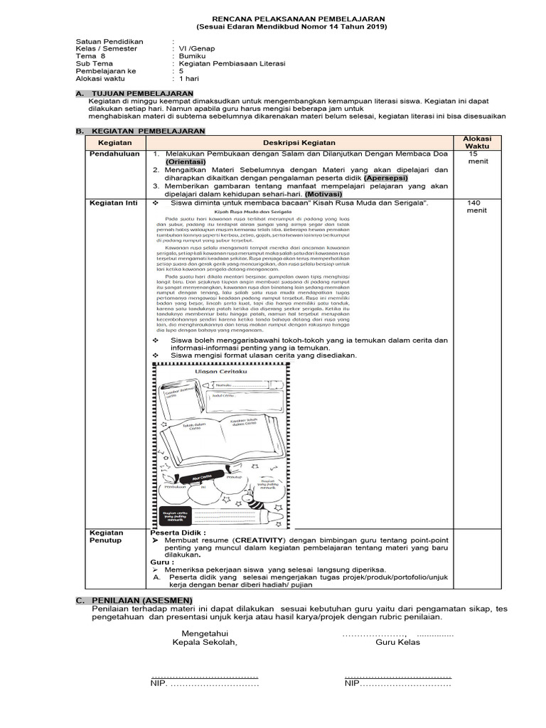 Rencana Pelaksanaan Pembelajaran (Sesuai Edaran Mendikbud Nomor 14 ...
