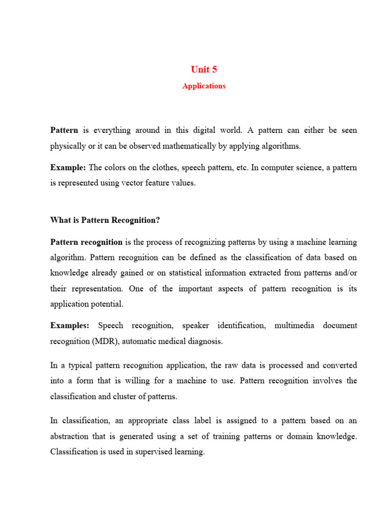 Unit 5 | PDF | Pattern Recognition | Statistical Classification