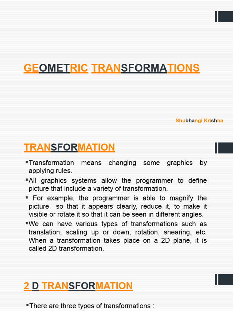 Unit 3 Transformation | PDF | 2 D Computer Graphics | Angle