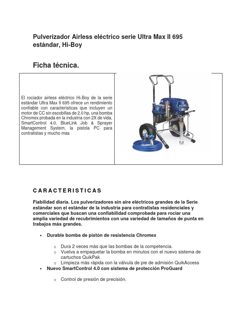 Ficha técnica Ultra Max II 695 | PDF | Bomba