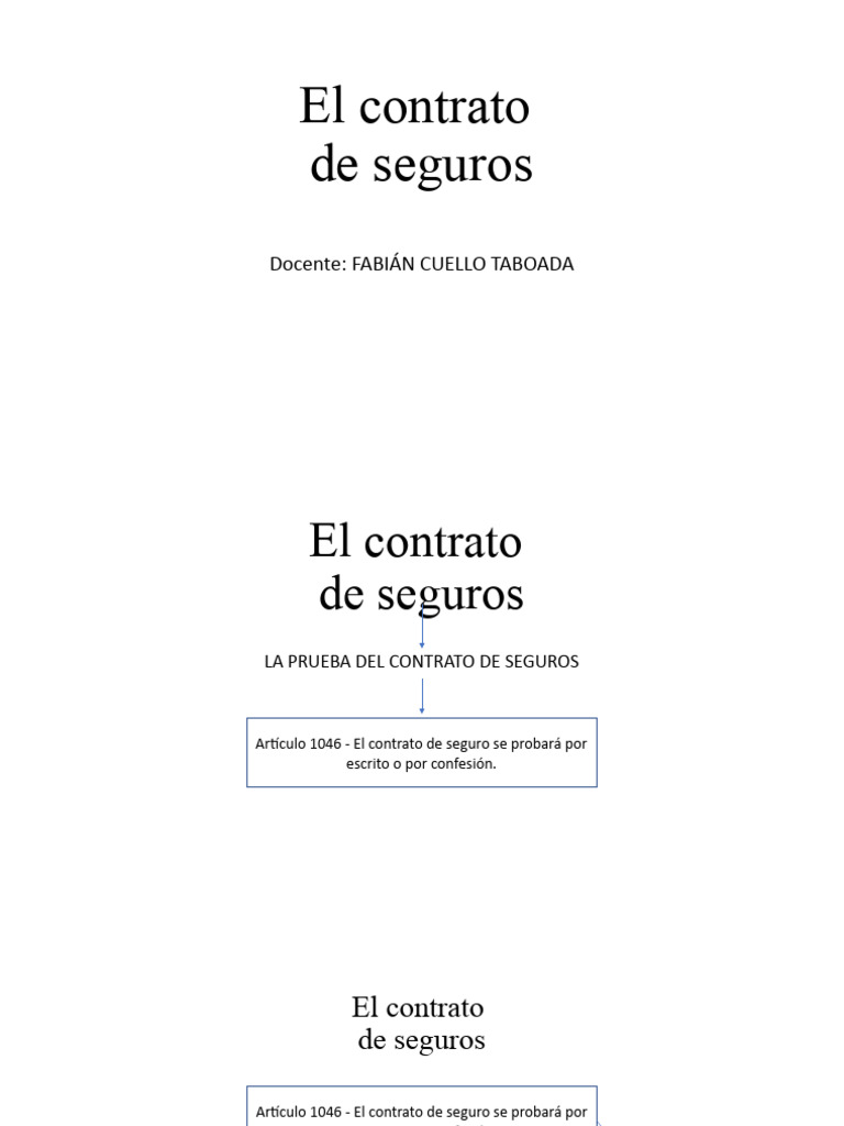 El Contrato de Seguros | PDF | Póliza de seguros | Seguro