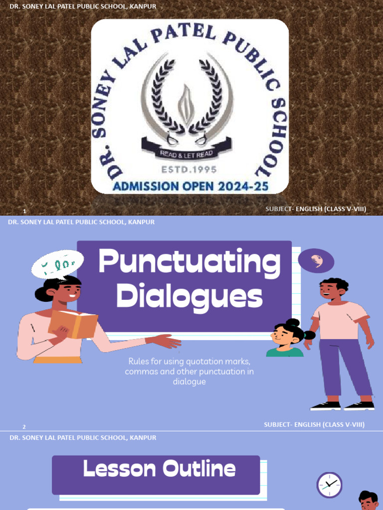 Exploring Dialogue Punctuation ENG - CL 5 TO 8 | PDF | Punctuation ...