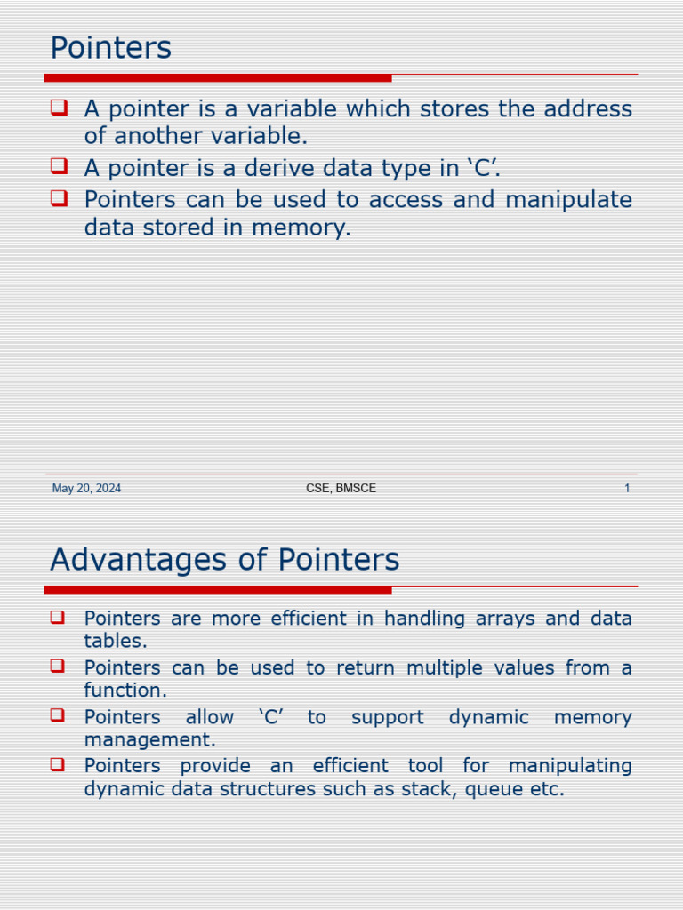 PSP Unit 5 Pointers | PDF | Pointer (Computer Programming) | Computer Data