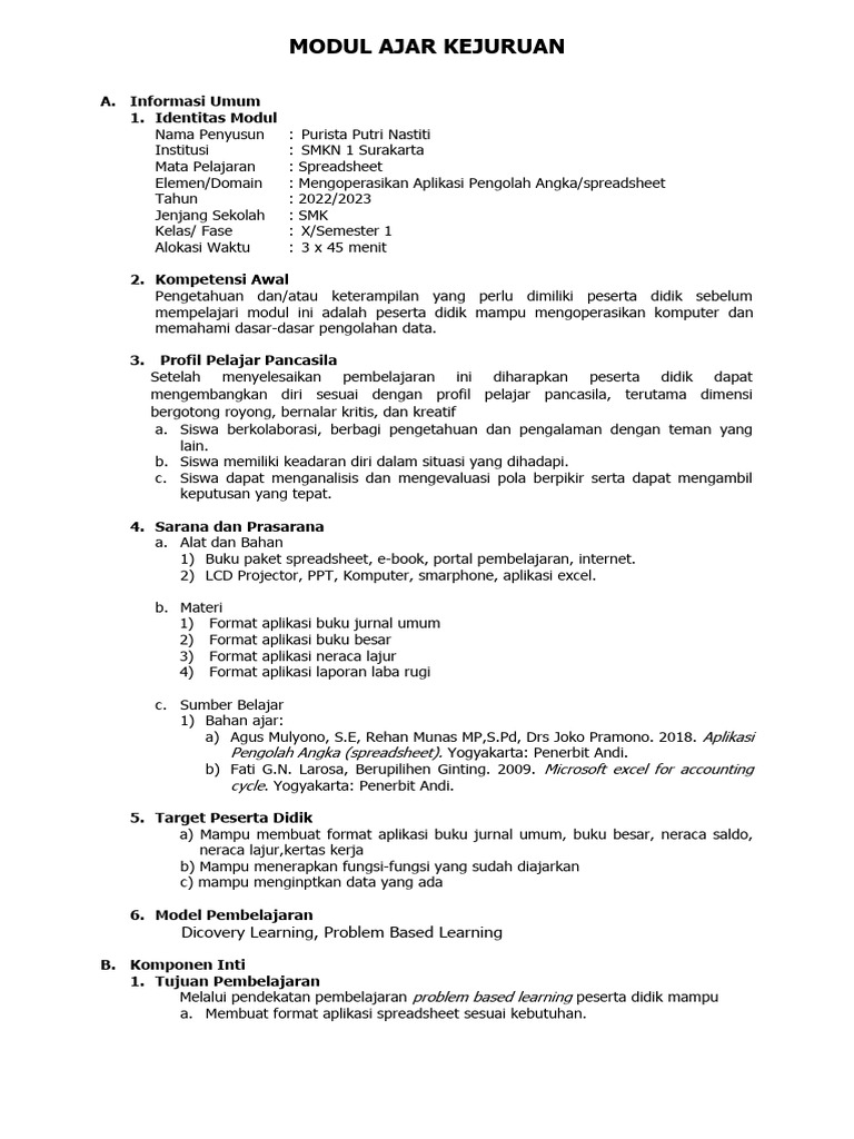 Modul Spreadsheet X | PDF