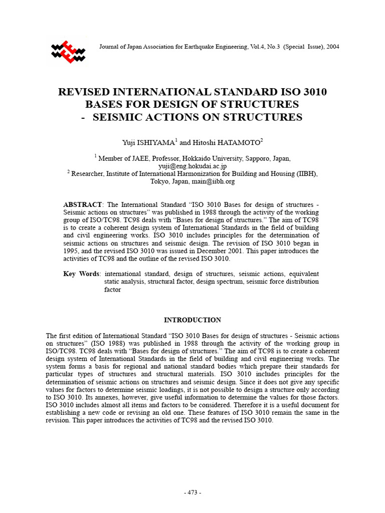 Revised International Standard Iso 3010 | PDF | International ...