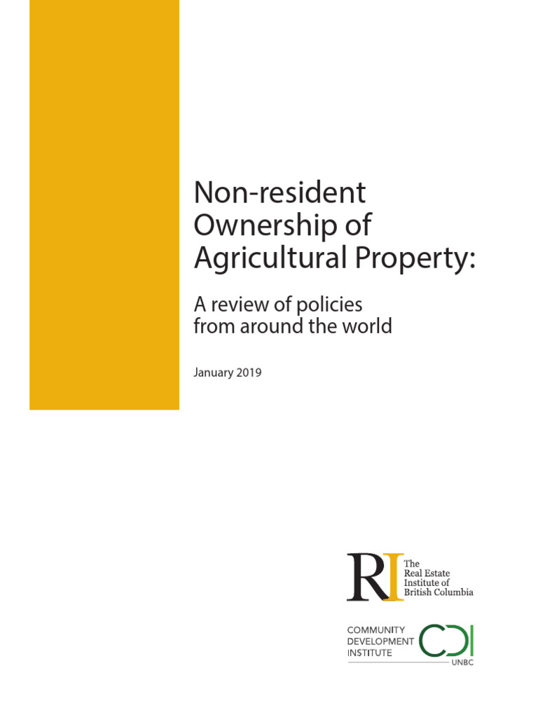 Policies Non-Resident Agricultural Property v4 Final | PDF | Ownership | Agricultural Land
