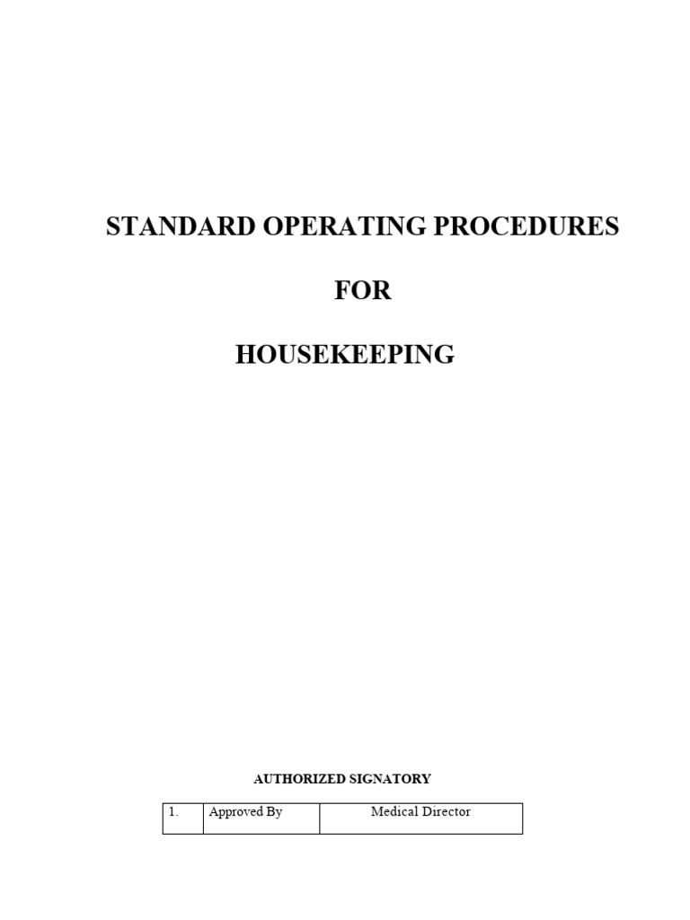 STANDARD OPERATING PROCEDURES Down | Download Free PDF | Housekeeping ...