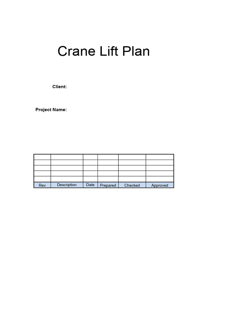 Detailed Lift Plan | PDF | Crane (Machine) | Manufactured Goods
