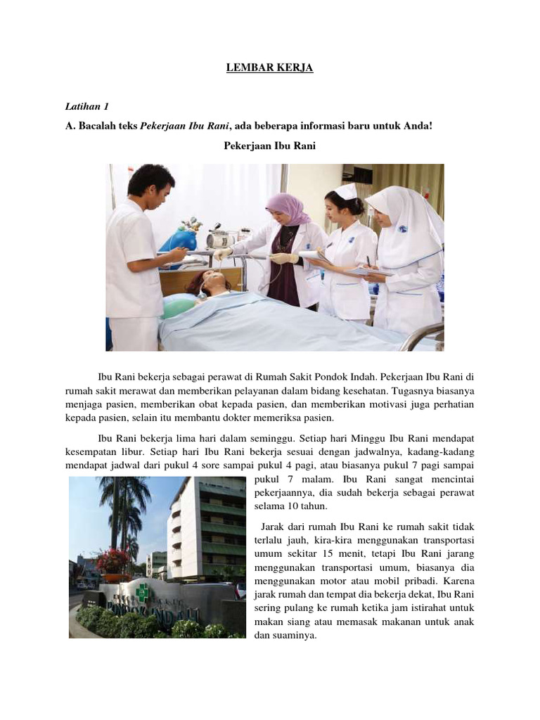 Lembar Kerja - Bipa | PDF | Seni & Disiplin Bahasa