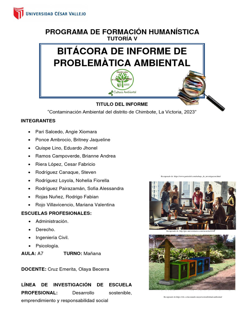 G04 - Bitácora de Problemática. Tutoría V | PDF | Residuos | Contaminación