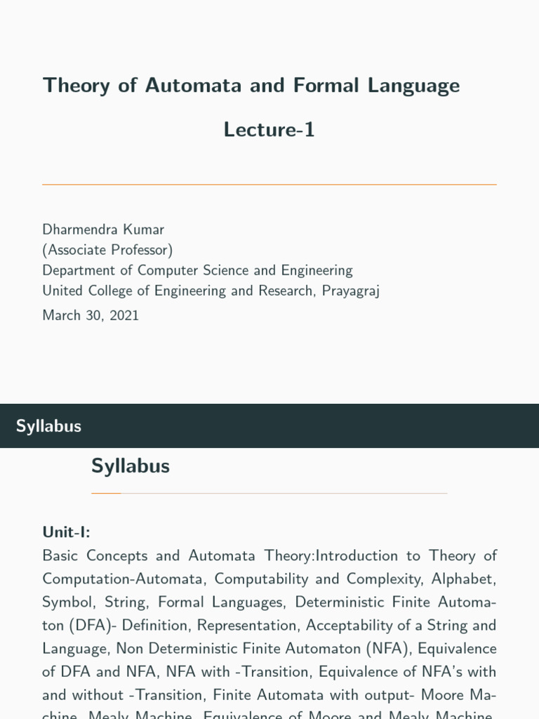 Lecture 1 | PDF | String (Computer Science) | Automata Theory