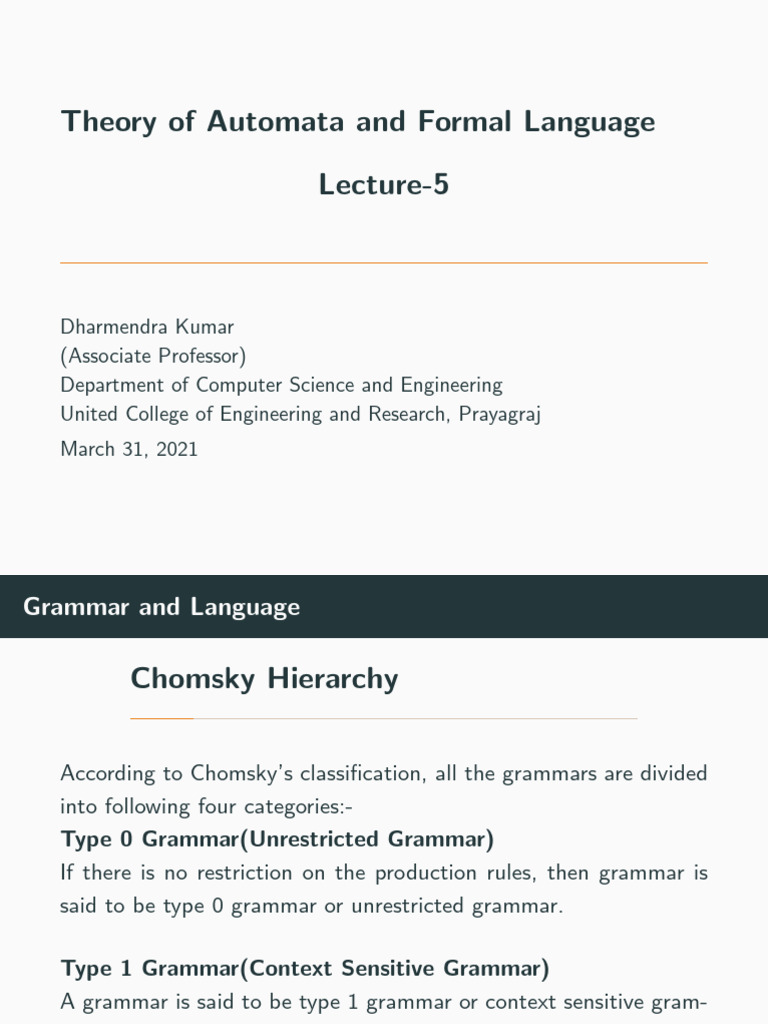 Lecture 5 | PDF | Theoretical Computer Science | Syntax (Logic)
