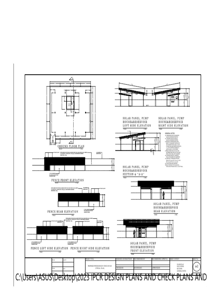 Elevation Views of Prop - Pumphouse With Fence | PDF | Galvanization ...
