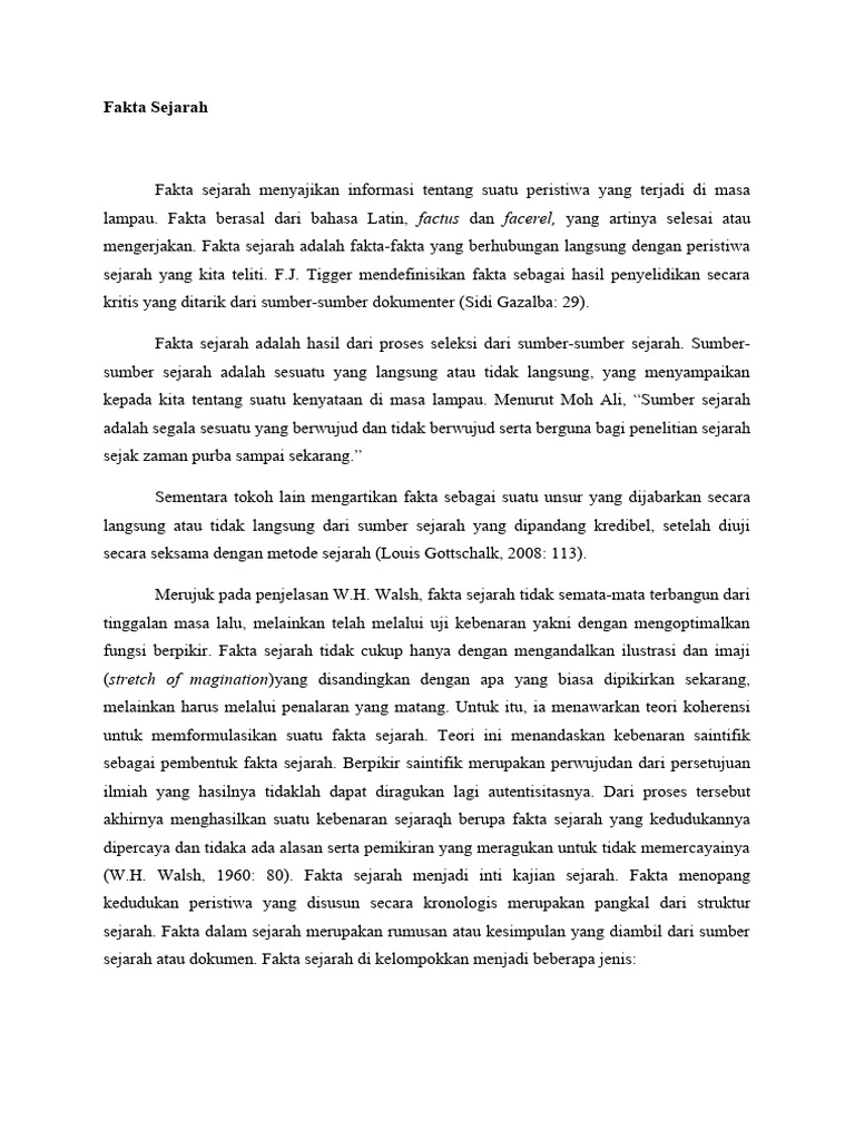 Pengertian dan Jenis Fakta Sejarah | PDF