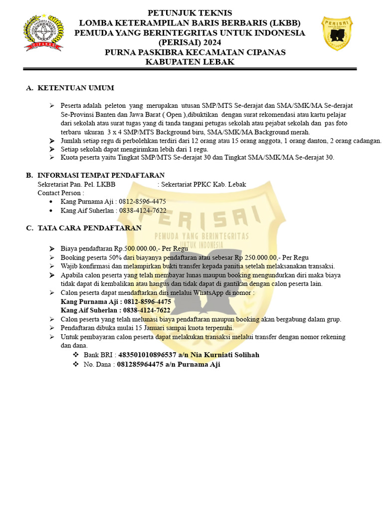 Juknis PERISAI II | PDF