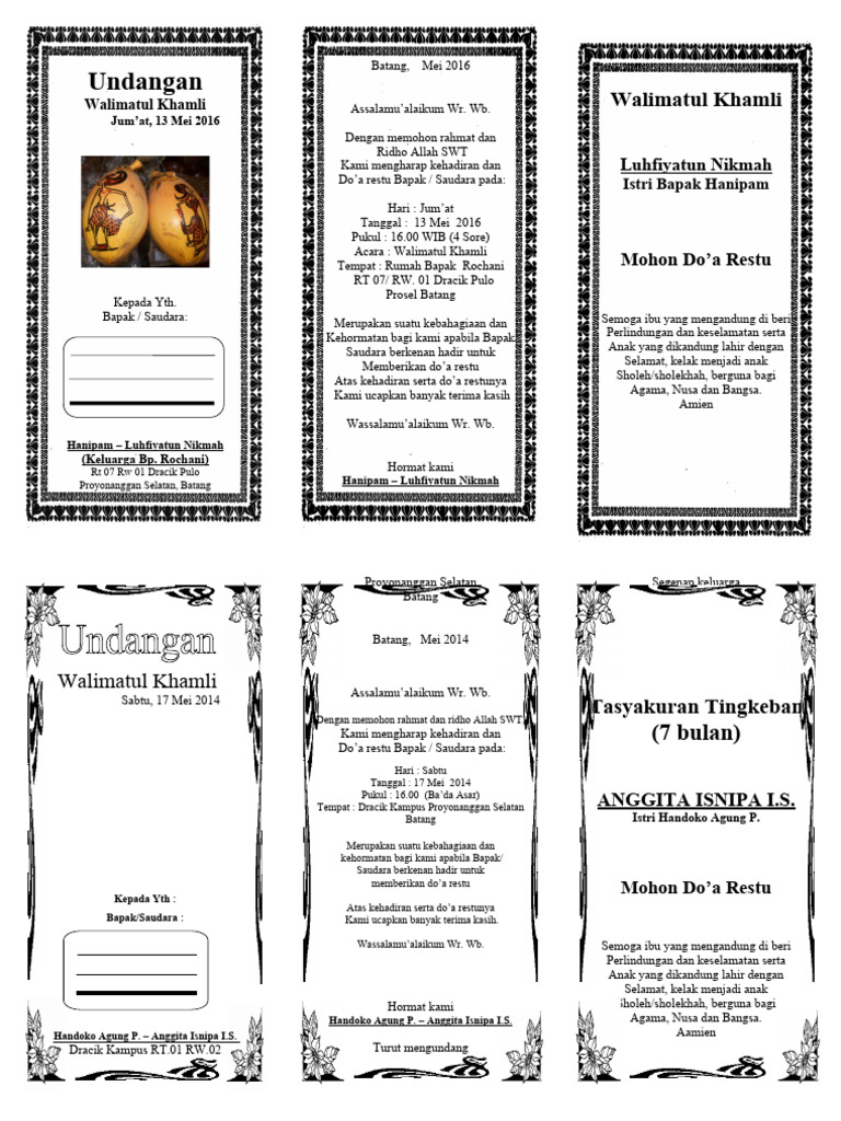 Undangan Tingkeban | PDF