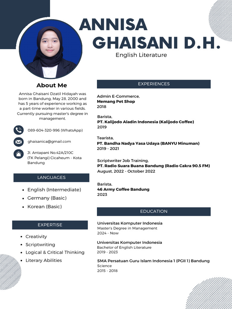 CV Annisa Ghaisani Dzatil Hidayah-1 | PDF