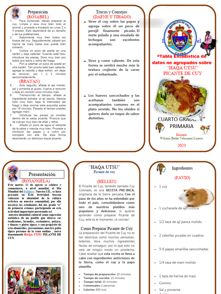 TRIPTICO EXPOSICION Dengue para Andres | PDF | ensalada | Salsa