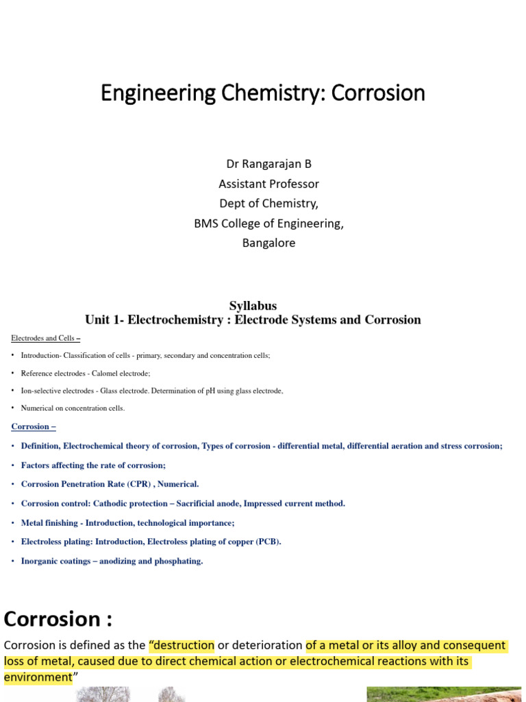Unit1 (Corrosion) | Download Free PDF | Corrosion | Anode