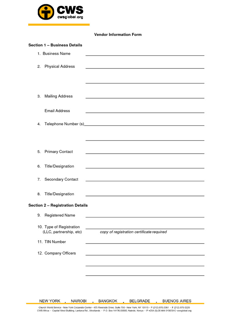 Vendor Information & Compliance Form | PDF | Supply Chain | Bribery