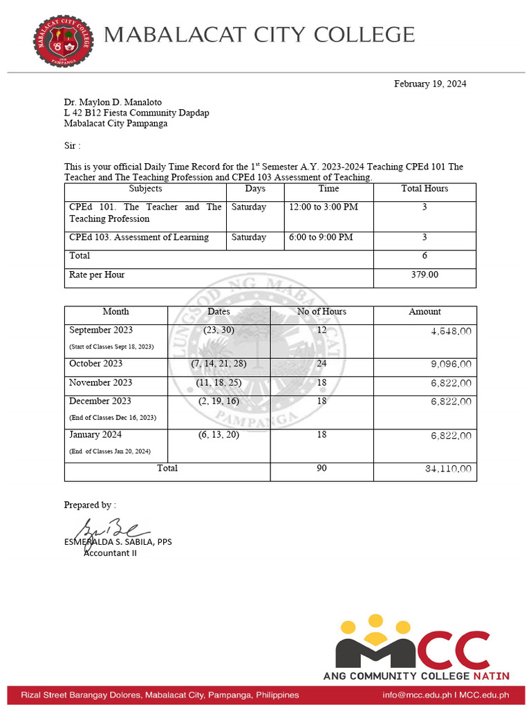 Letter Template For Special Exam - Docxpayrol | PDF