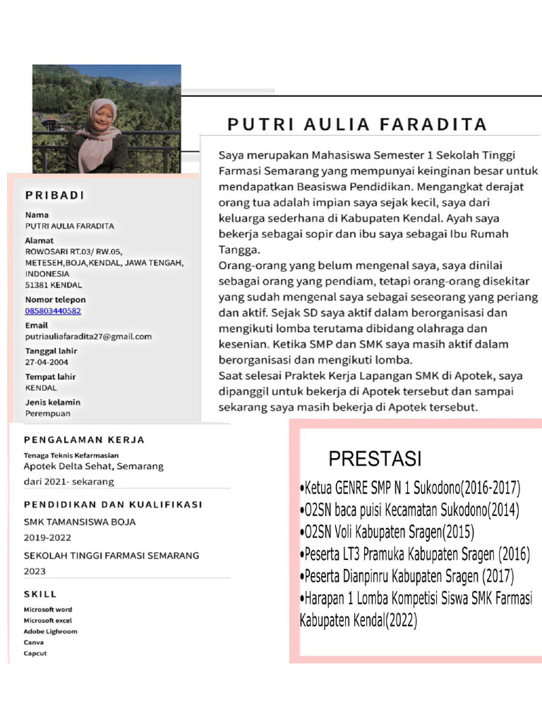 CV Brousur 2023_Putri Aulia Faradita | PDF