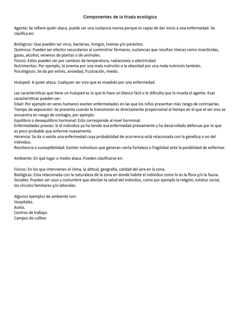 Componentes de La Triada Ecologica | PDF | Infección | Virus