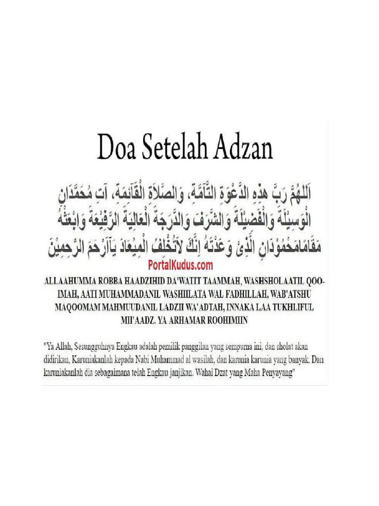 Doa Setelah Azan | PDF