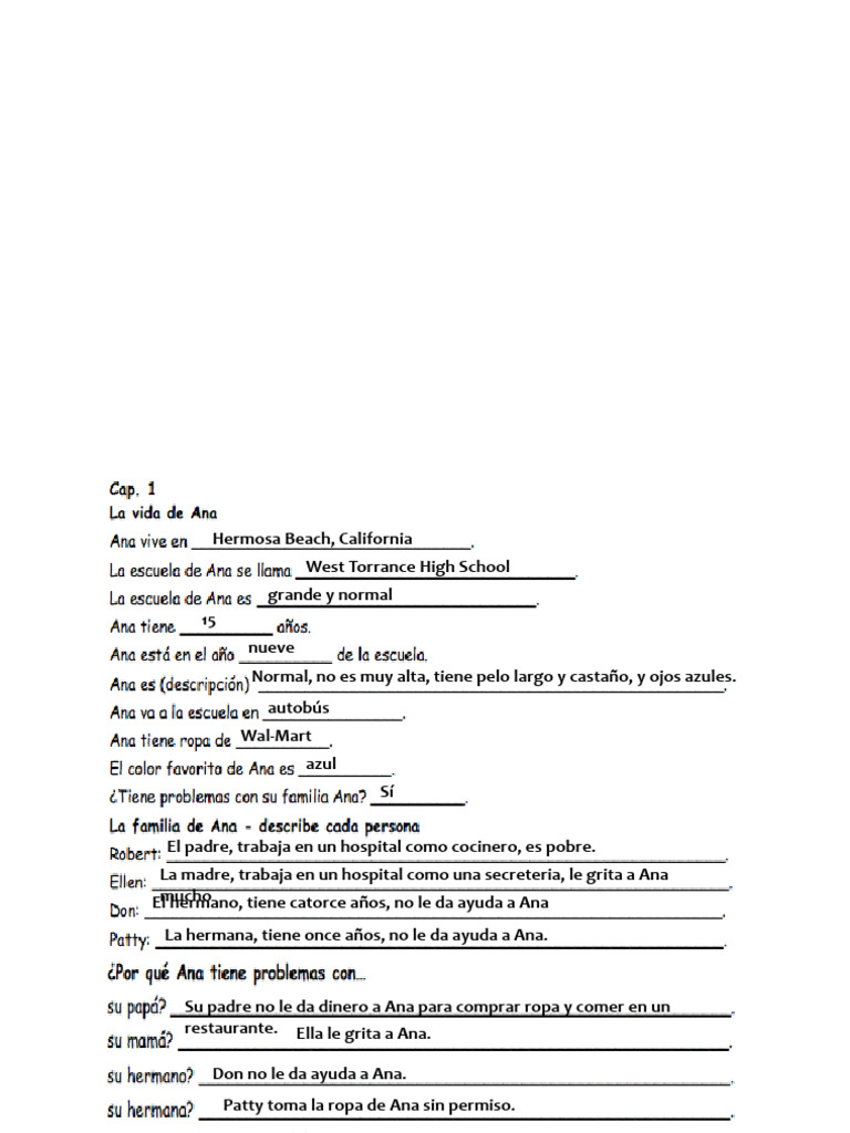 Pobre Ana Test Reivew Power Point | PDF
