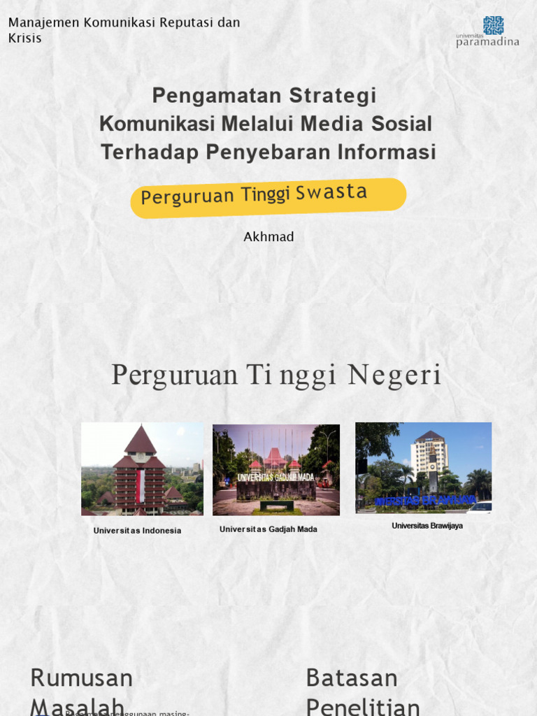 OBSERVASI PEMANFAATAN STRATEGI KOMUNIKASI MELALUI MEDIA SOSIAL TERHADAP PENYEBARAN INFORMASI ...