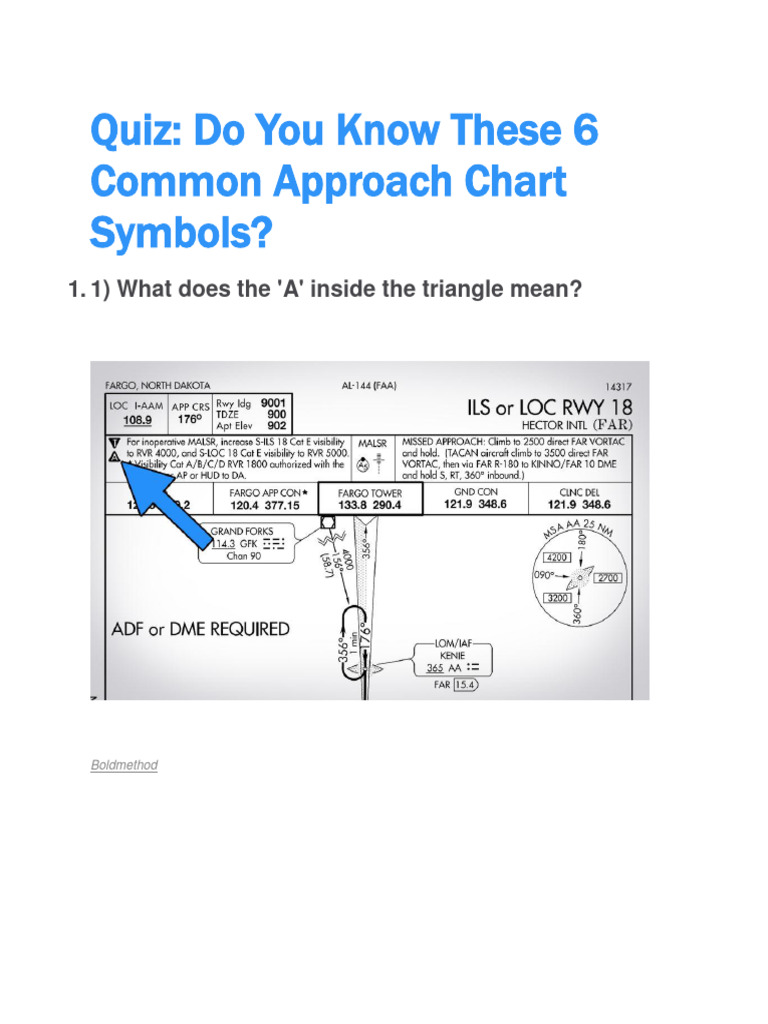 Quiz-6 Common Approach Chart Symbols | PDF