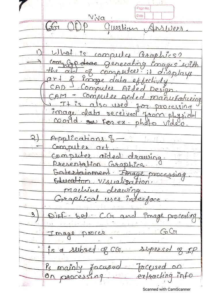 CG OOP Viva Que-Ans | PDF