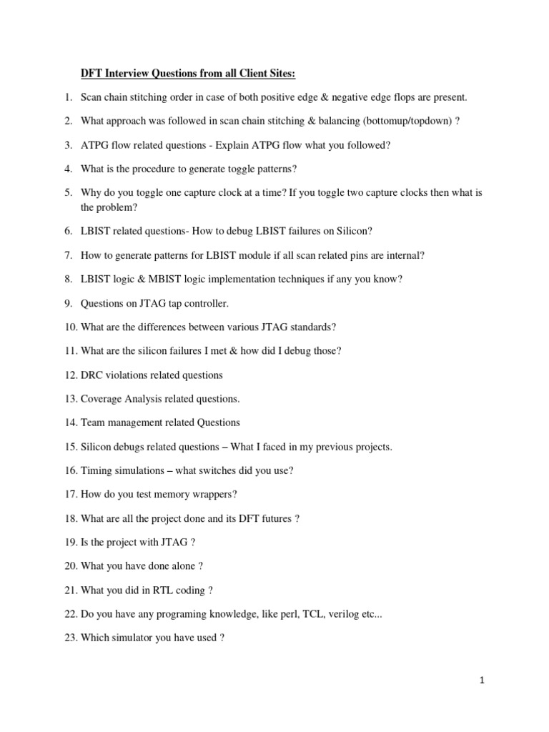 DFT_Interview Qns_02_8 | PDF | Electrical Engineering | Digital Electronics