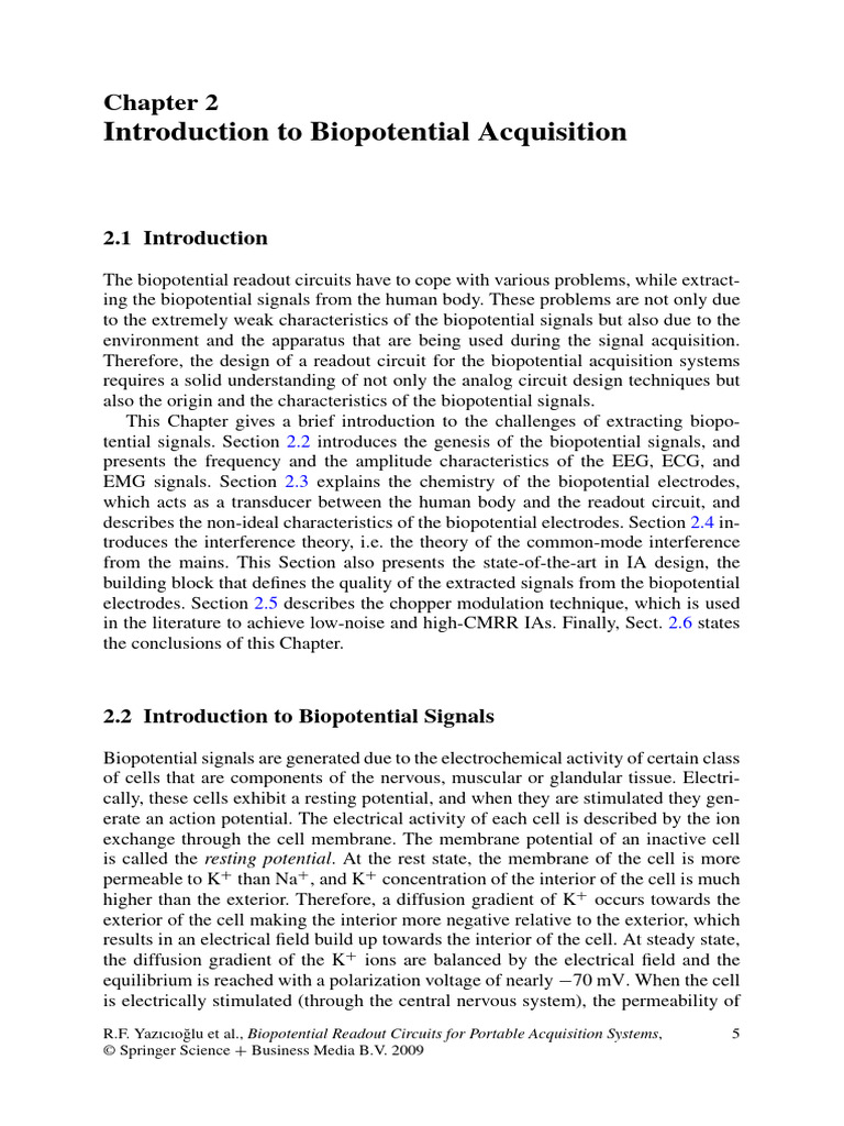 Introduction To Biopotential Acquisition | PDF | Membrane Potential | Electroencephalography