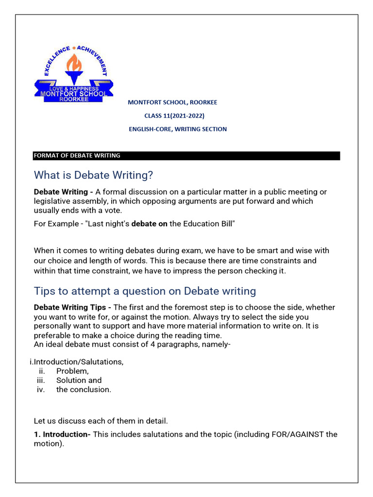 Debate Format With Example | PDF | Social Media | Popular Culture & Media Studies
