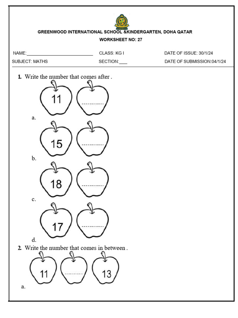 Maths Worksheet No 27 | PDF
