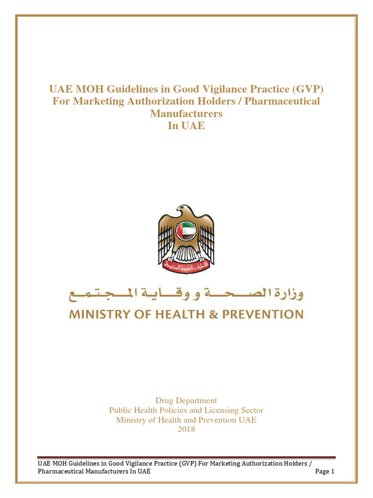 UAE MOH GVP Guidelines for Pharma | PDF | Pharmacovigilance | Adverse ...