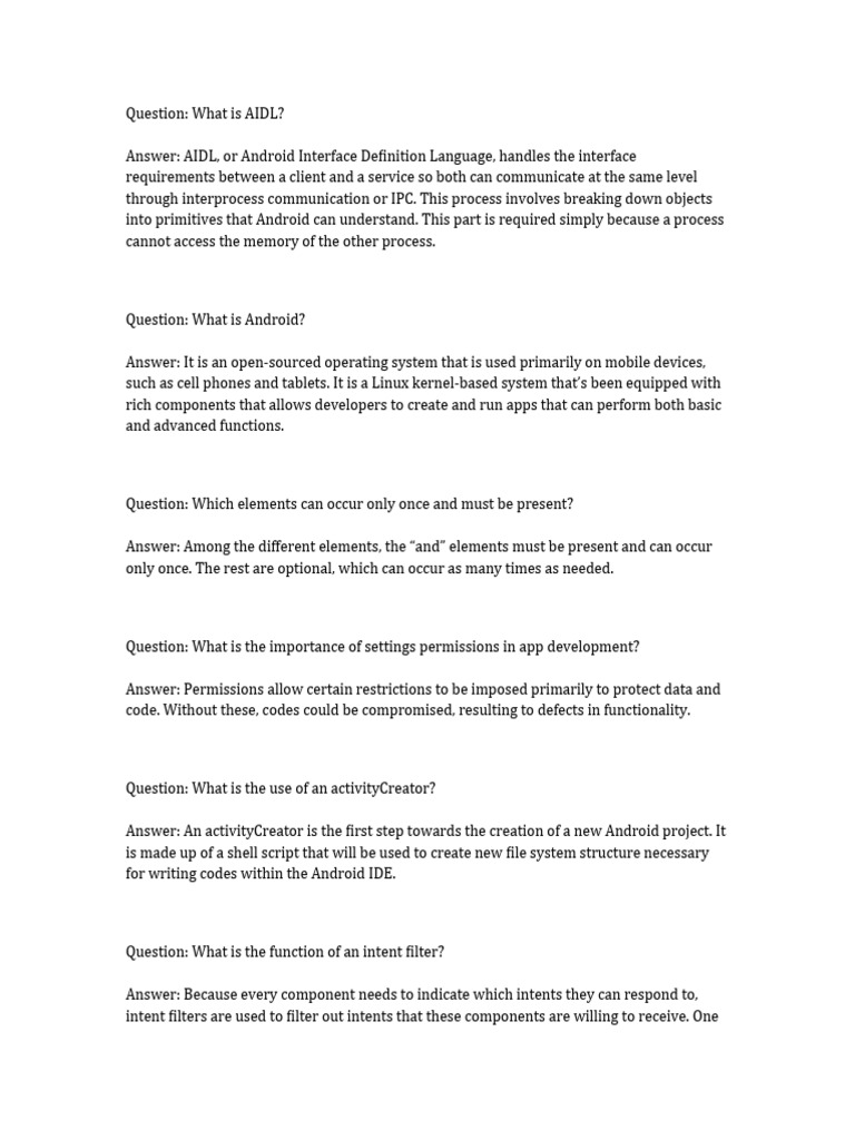 Understanding AIDL and Android Basics | PDF