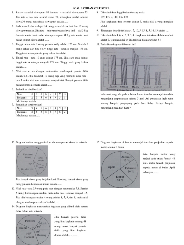 Soal Latihan Statistika Kelas 8 | PDF