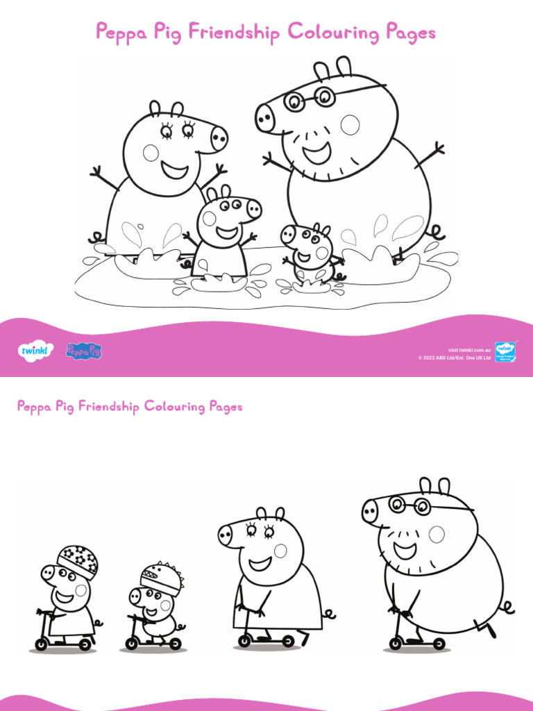 Au T 1648628821 Peppa Pig Friendship Colouring Pages - Ver - 1 | PDF
