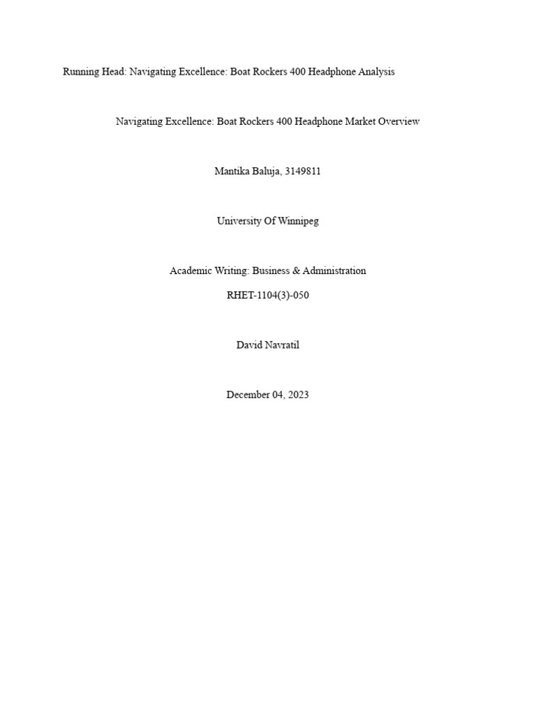 Informal Business Report | PDF | Headphones | Customer Satisfaction