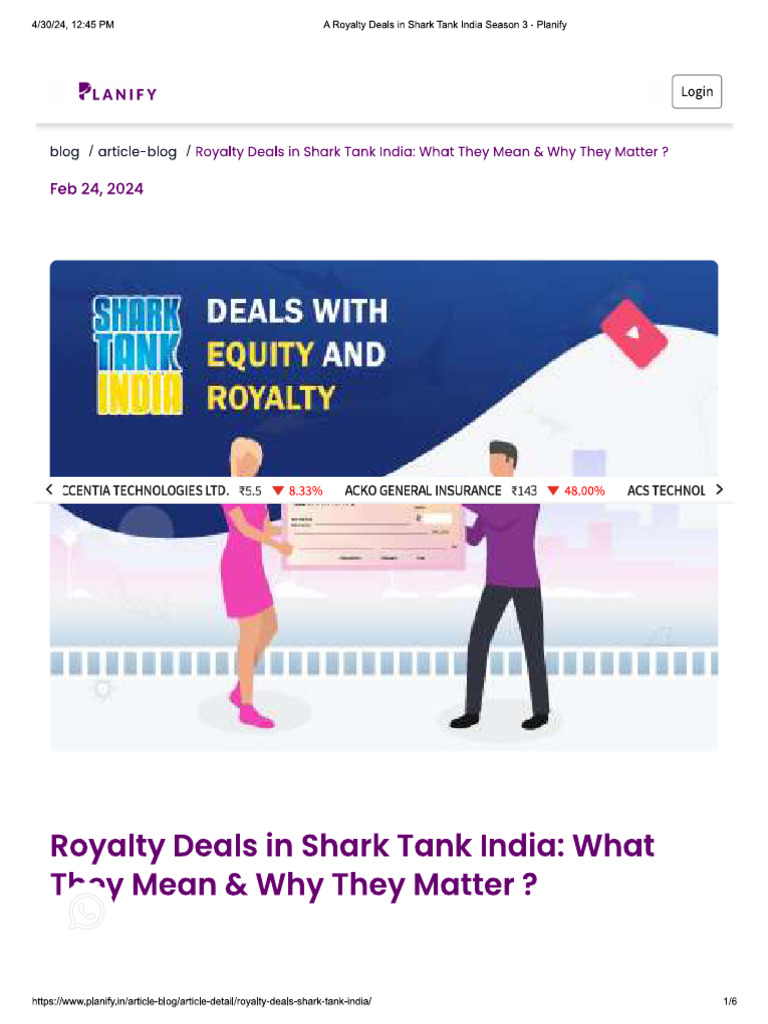 Shark Tank Royalty Deal | PDF