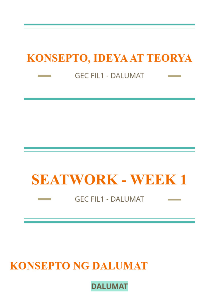 Week 1 - Konsepto, Ideya at Teorya | PDF