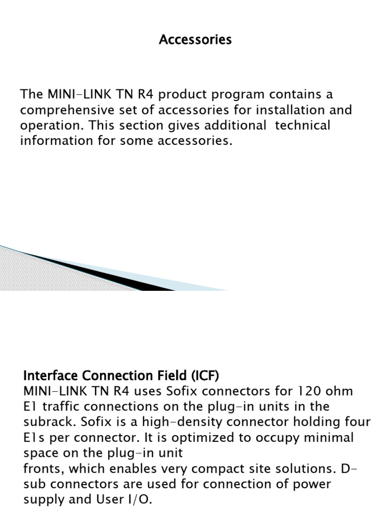 MINI-LINK TN R4 Accessory Overview | PDF | Power Supply | Computing