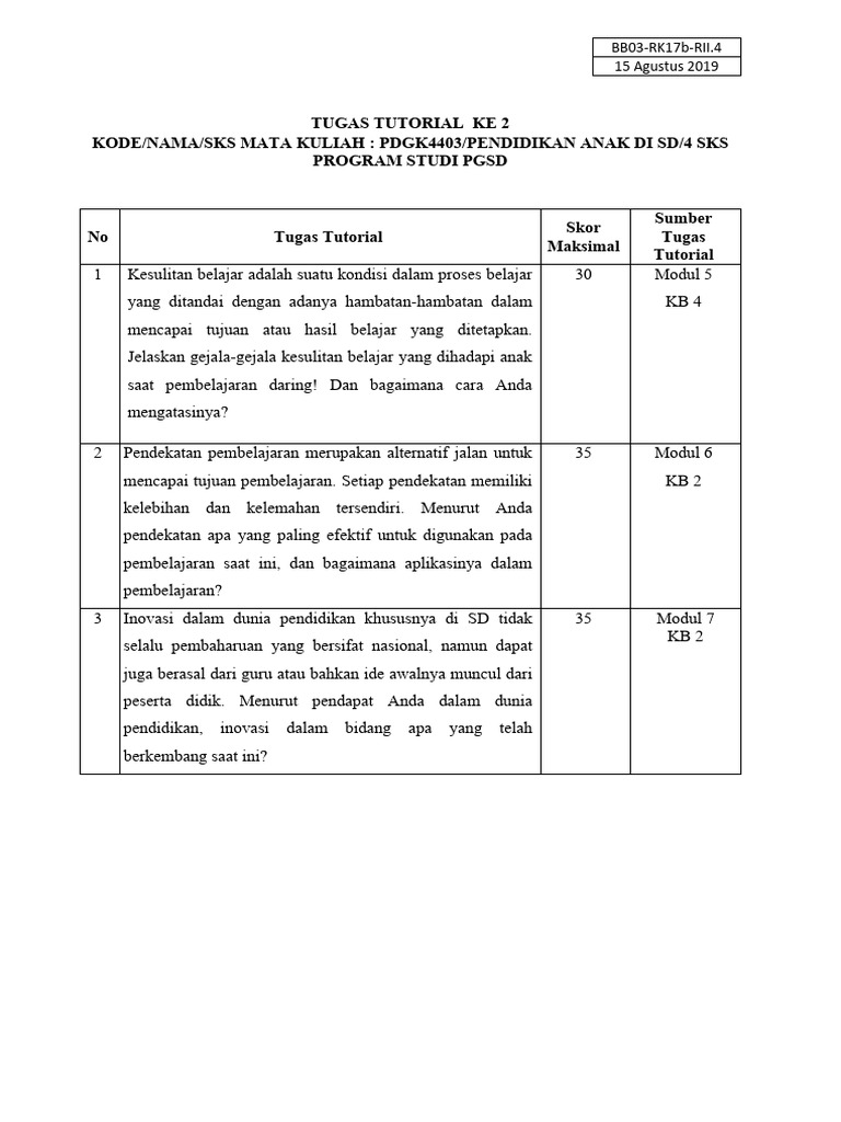 Tugas 2 Pendidikan Anak Di SD Apak Akuak | PDF | Karier & Perkembangan