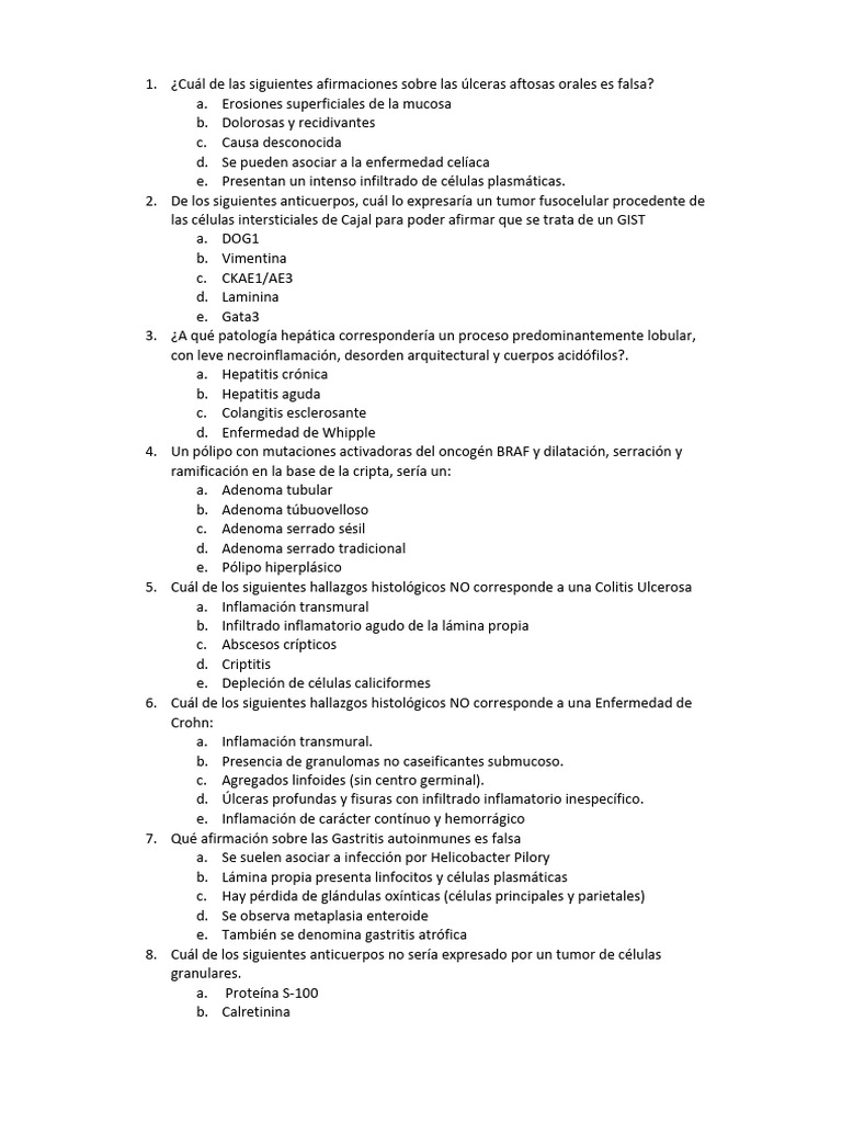 Modelo de Preguntas | PDF | Especialidades Medicas | Enfermedades y trastornos