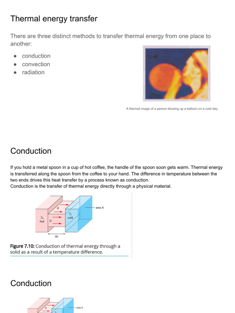 Methods of Thermal Energy Transfer | PDF | Thermal Conduction | Electromagnetic Radiation