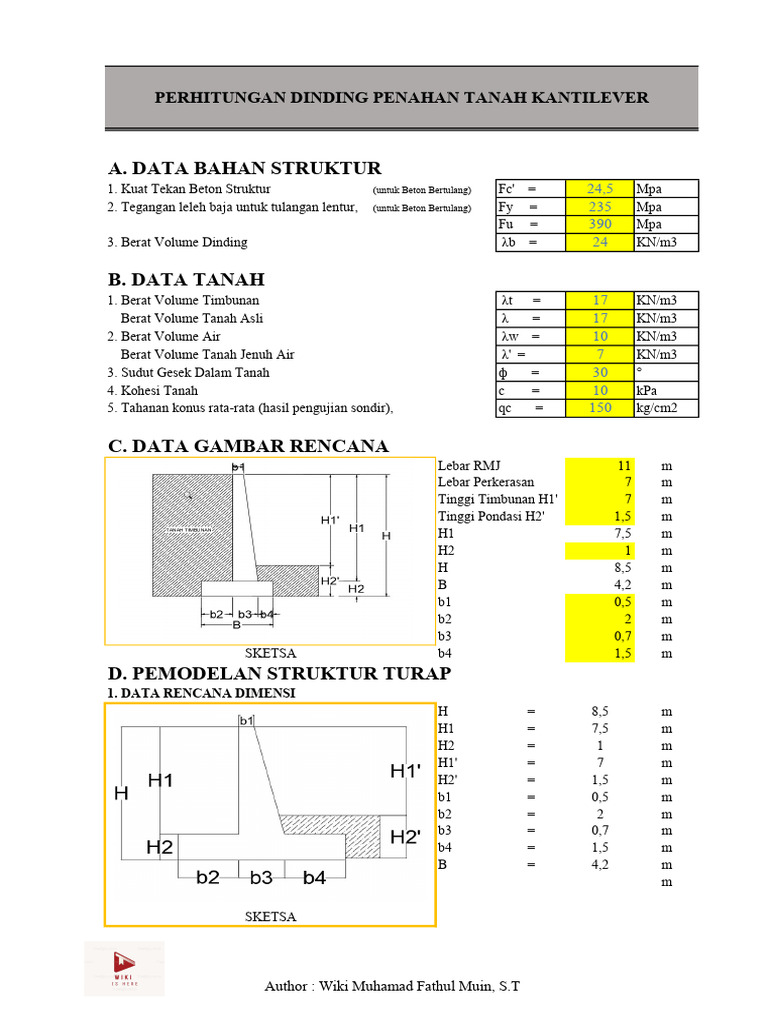 Turap Kantilever Beton | PDF