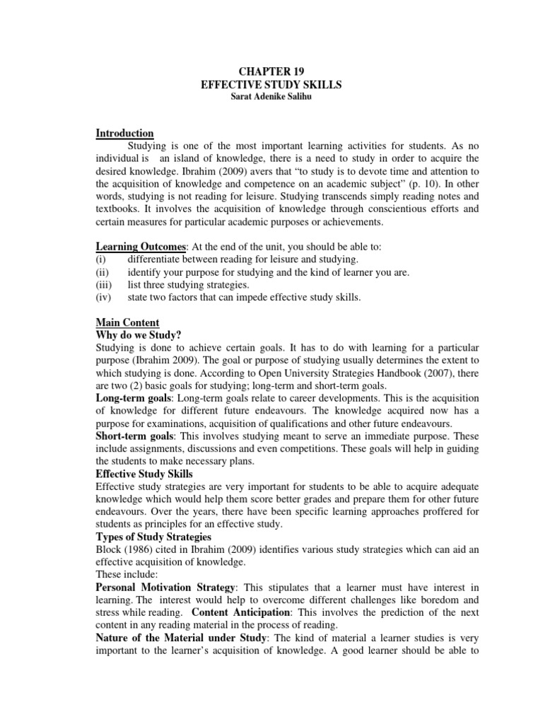 Effective Study Skills PDF | PDF | Study Skills | Learning