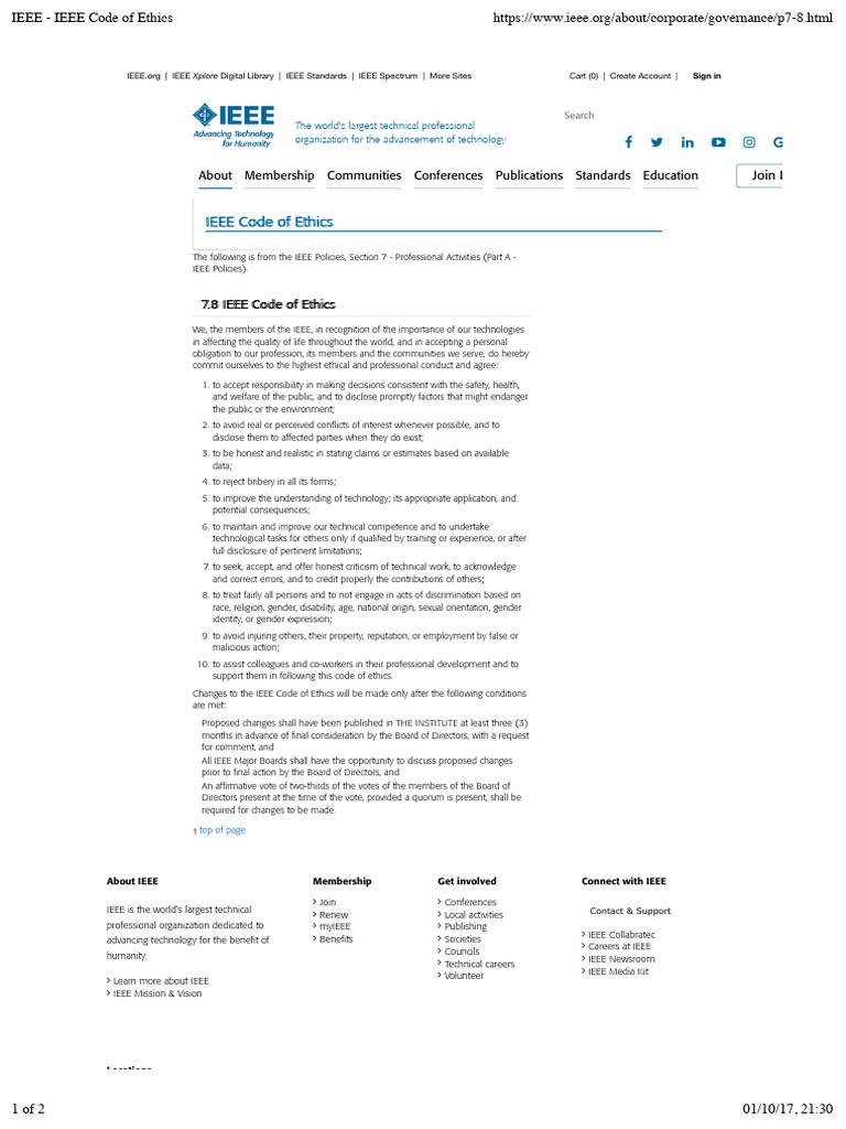IEEE - IEEE Code of Ethics | PDF | Gender | Gender Studies